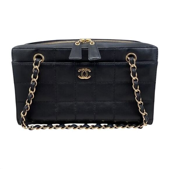 CHANEL | Bags | Chanel Shoulder Bag Chocolate Bar Chain Lambskin Coco ...
